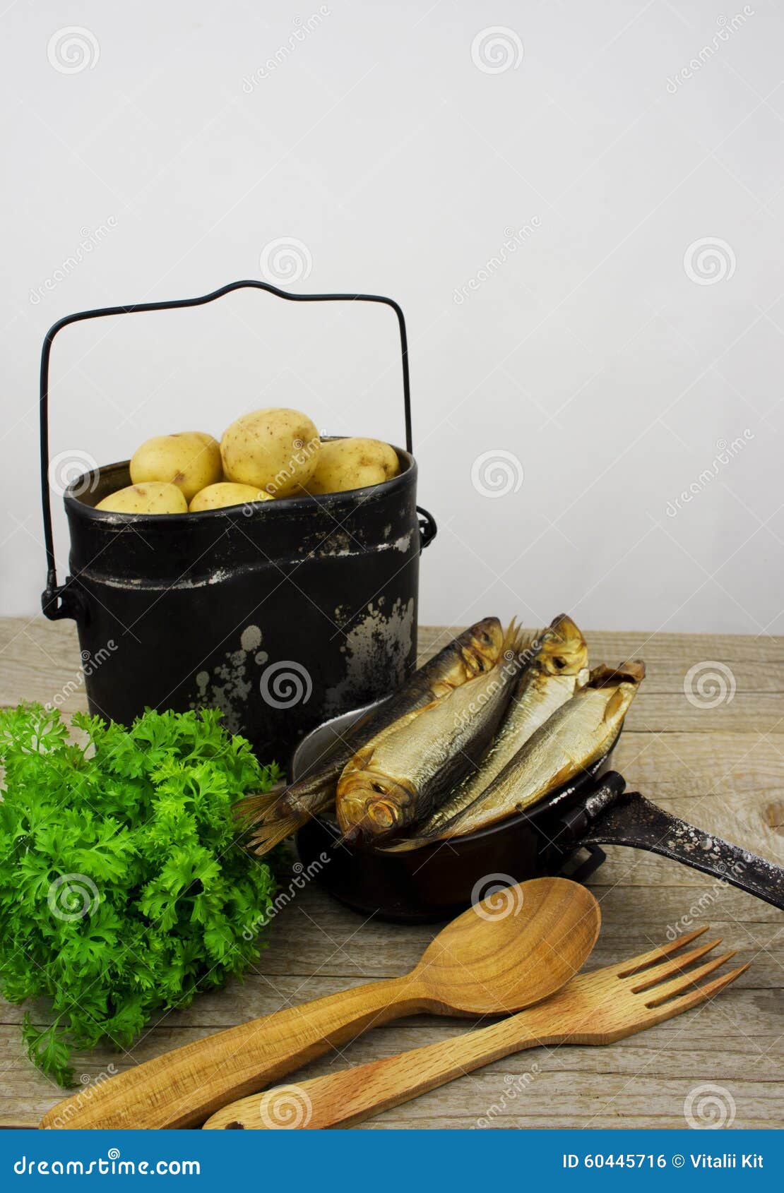 Cooking in Sooty Cauldron on Campfire Stock Photo - Image of mess ...