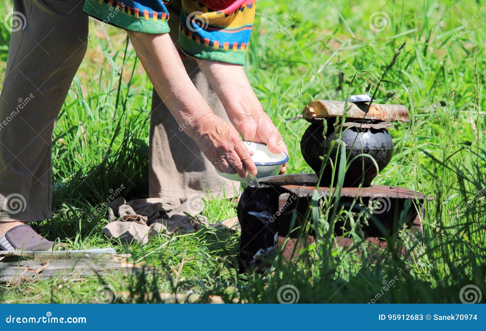 Cooking at the stake stock image. Image of cook, delicious - 95912683