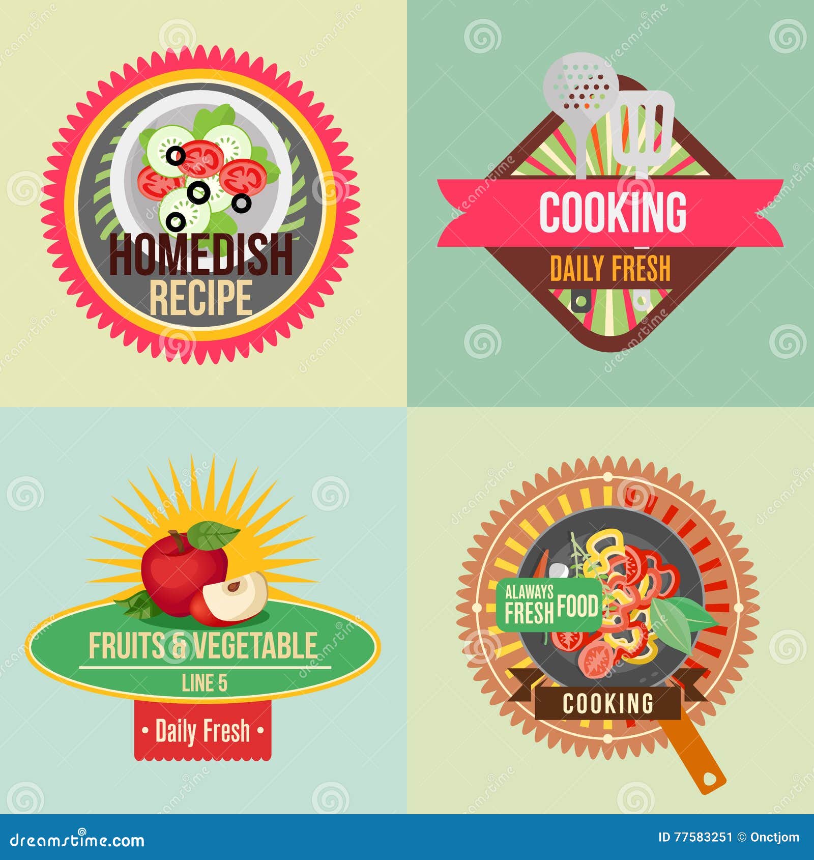Cooking sticker stock vector. Illustration of badge, gourmet - 77583251