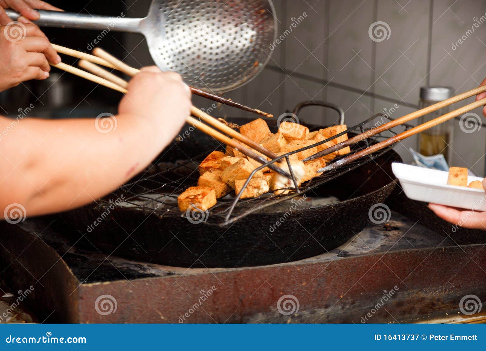 Cooking Stinky Tofu stock image. Image of delicious, snack - 16413737