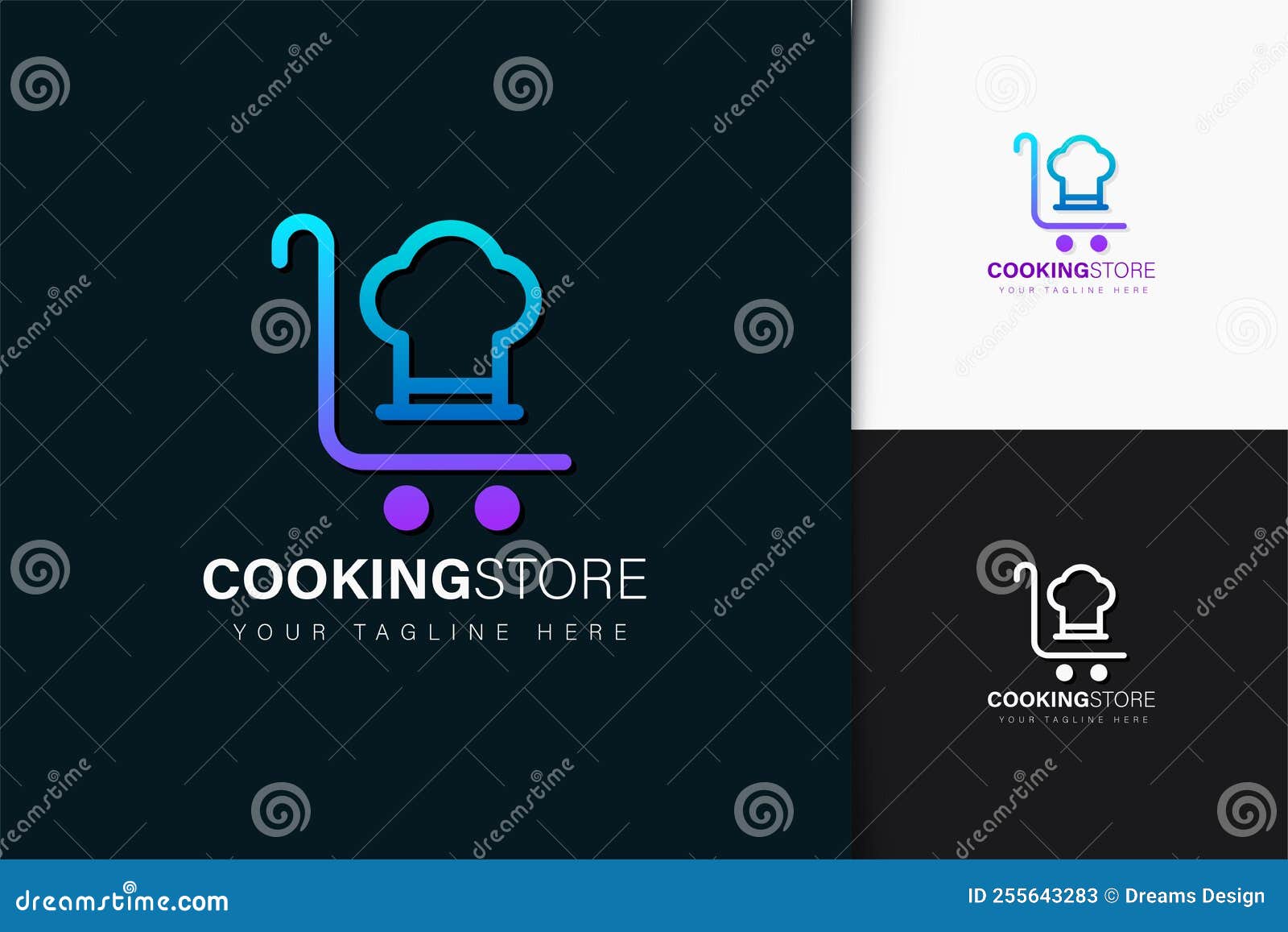 Cooking Store Logo Design with Gradient Stock Vector - Illustration of ...
