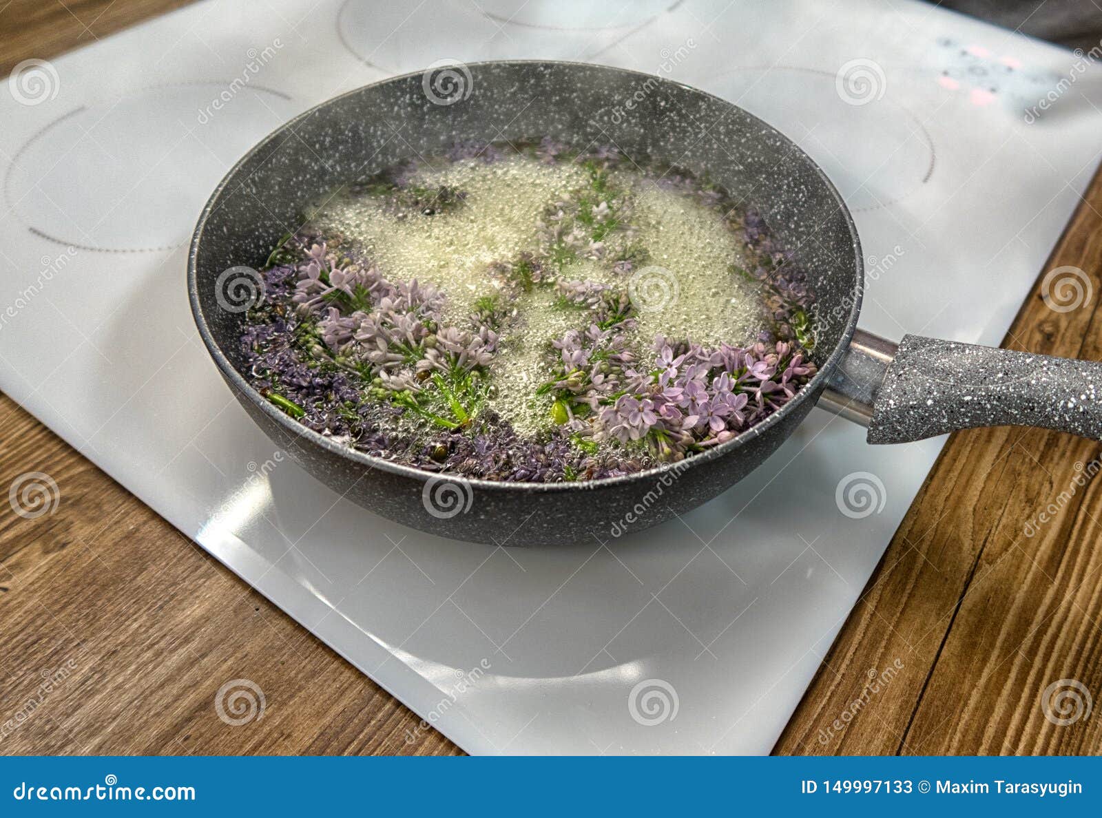 Cooking on the Stove. Beautiful View from Above. Stock Image - Image of ...