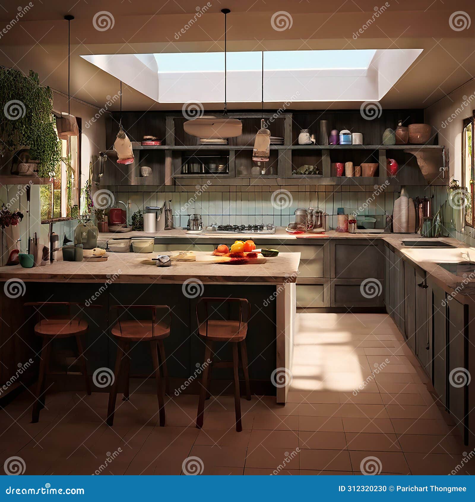 Cooking in Style: Contemporary Kitchen Designs Stock Illustration ...