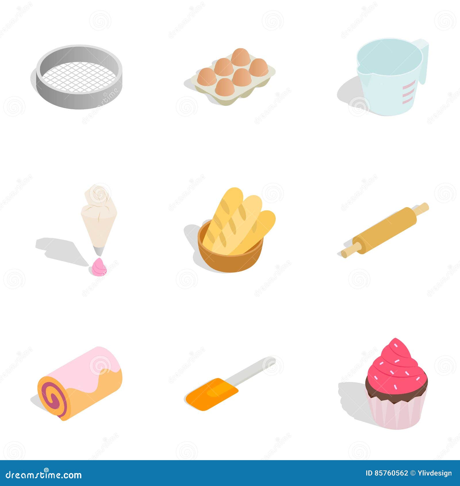 Cooking Sweet Desserts Icons Set Stock Vector - Illustration of lunch ...