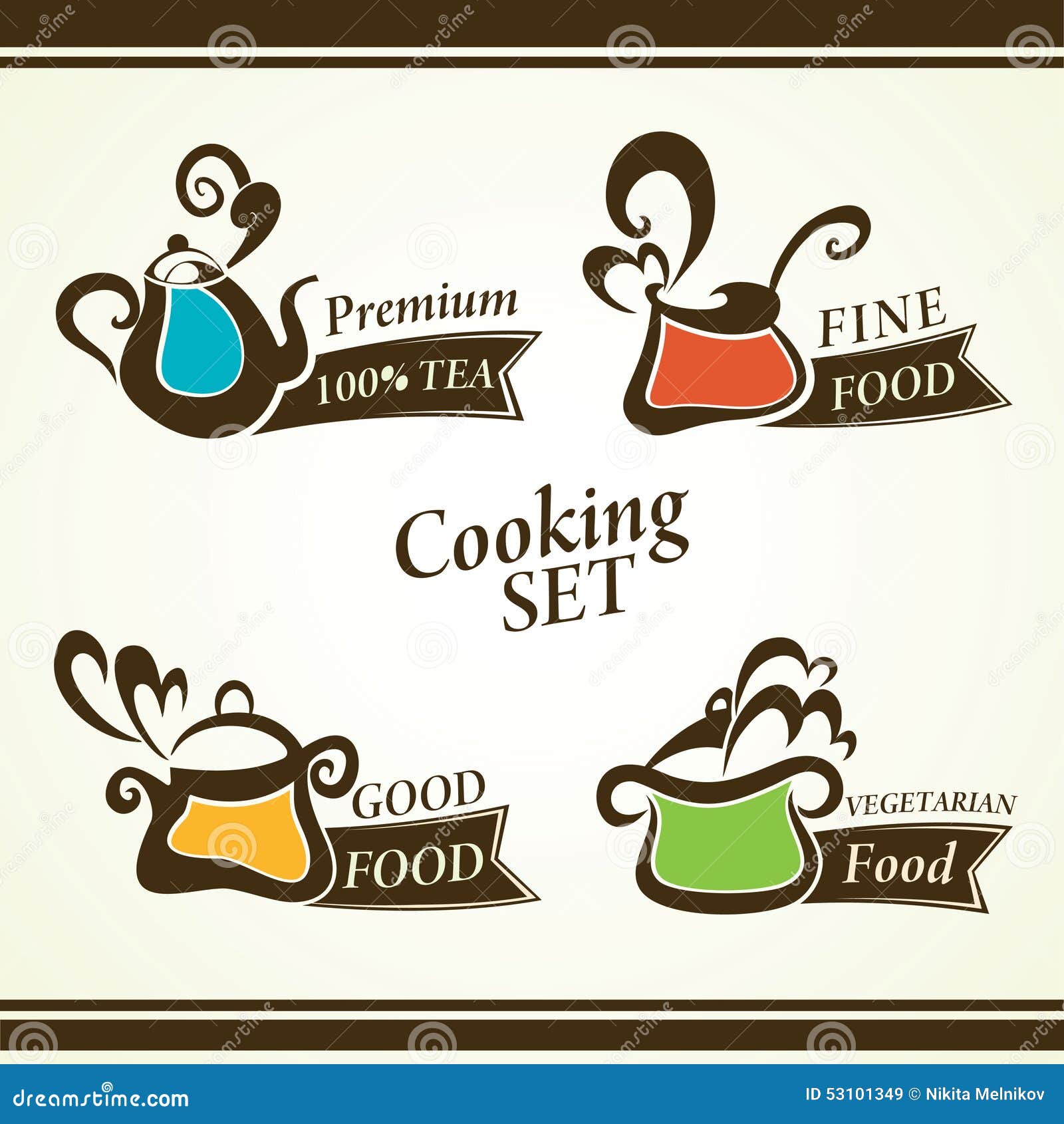 Cooking Symbols, Food And Chef Silhouettes, Vector Collection Images ...