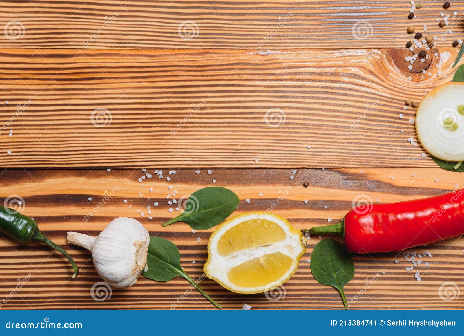 Cooking Table. Background with Spices and Vegetables. Top View Stock ...