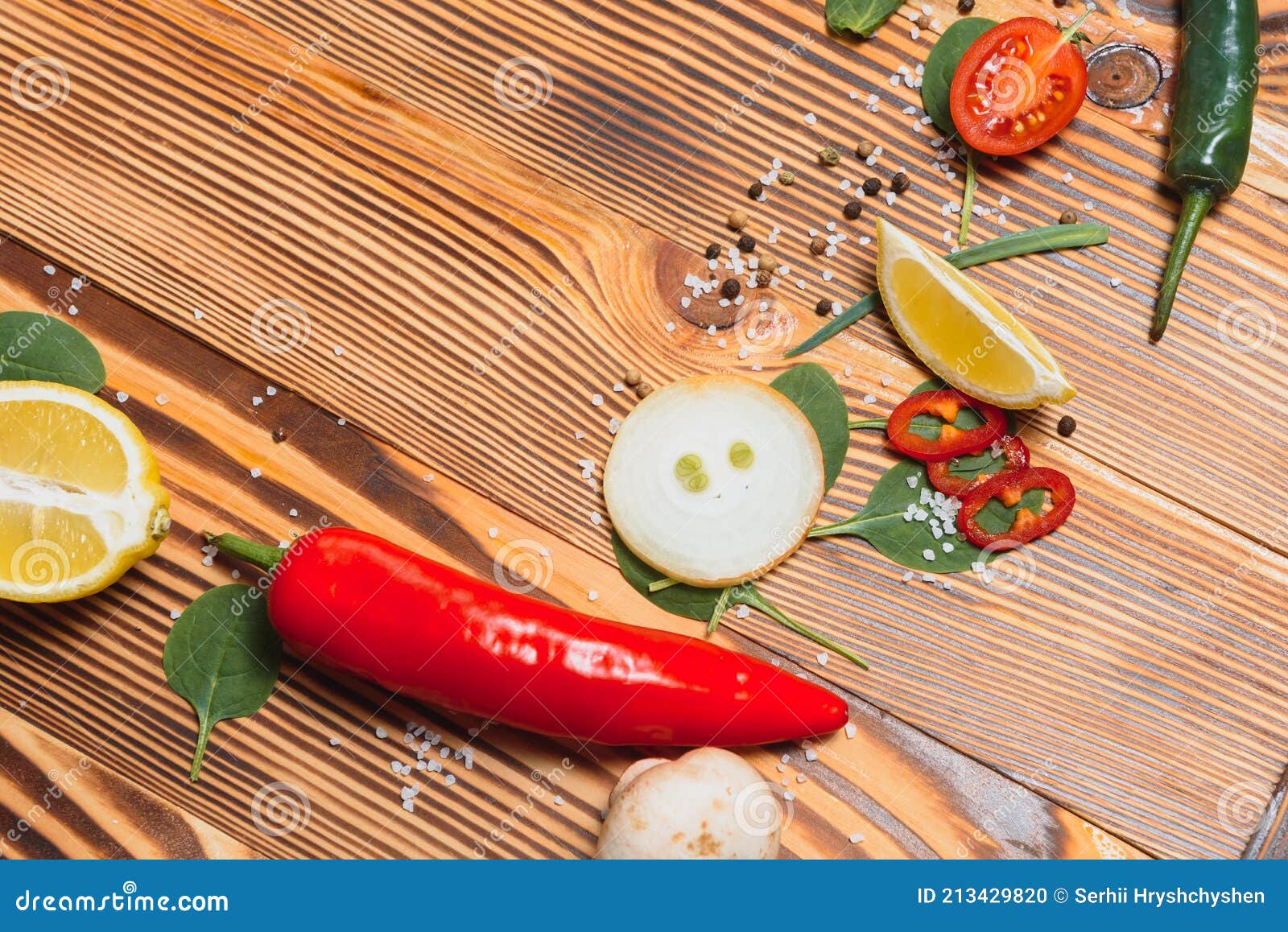 Cooking Table. Background with Spices and Vegetables. Top View Stock ...