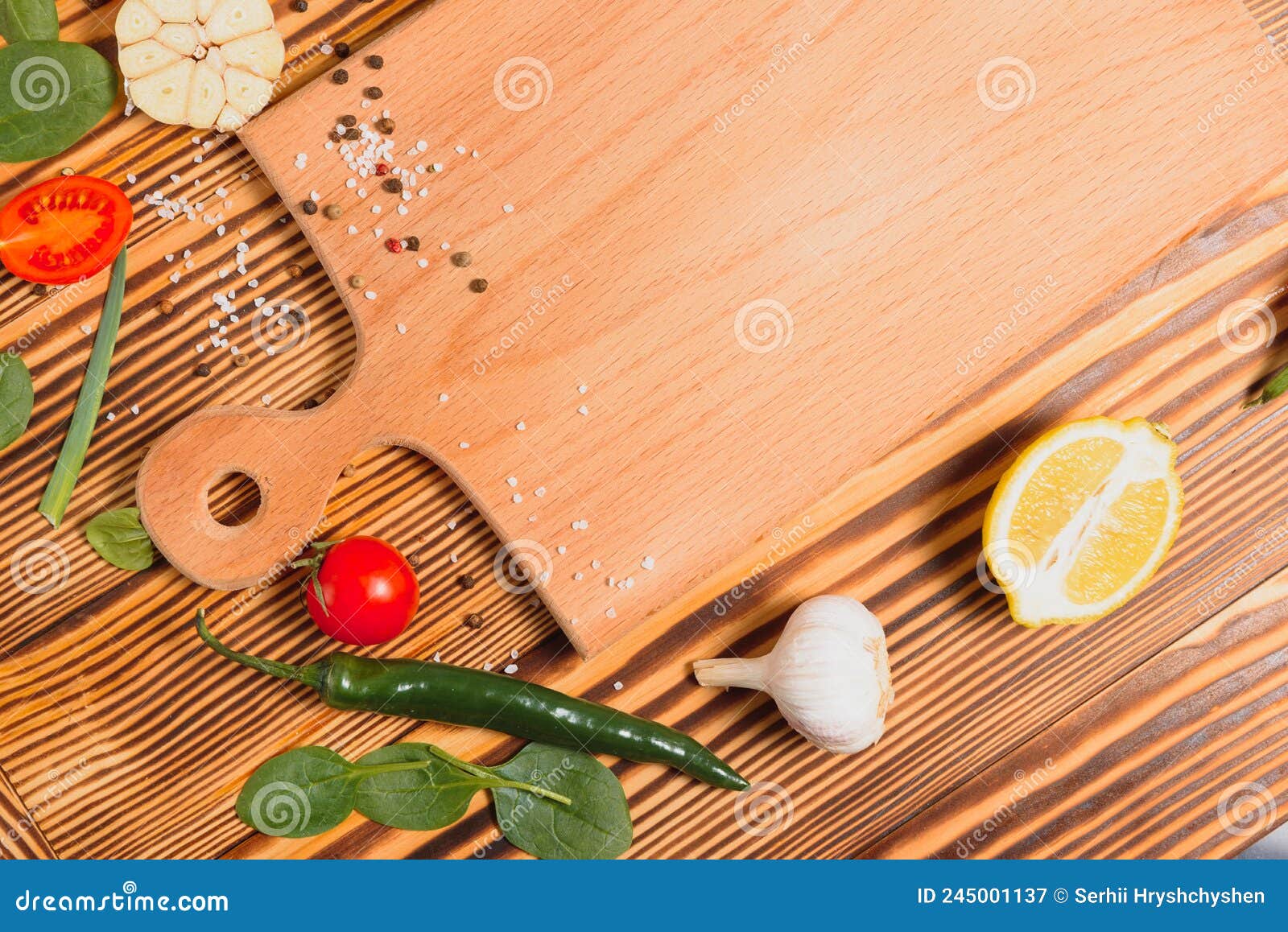 Cooking Table. Background with Spices and Vegetables. Top View Stock ...