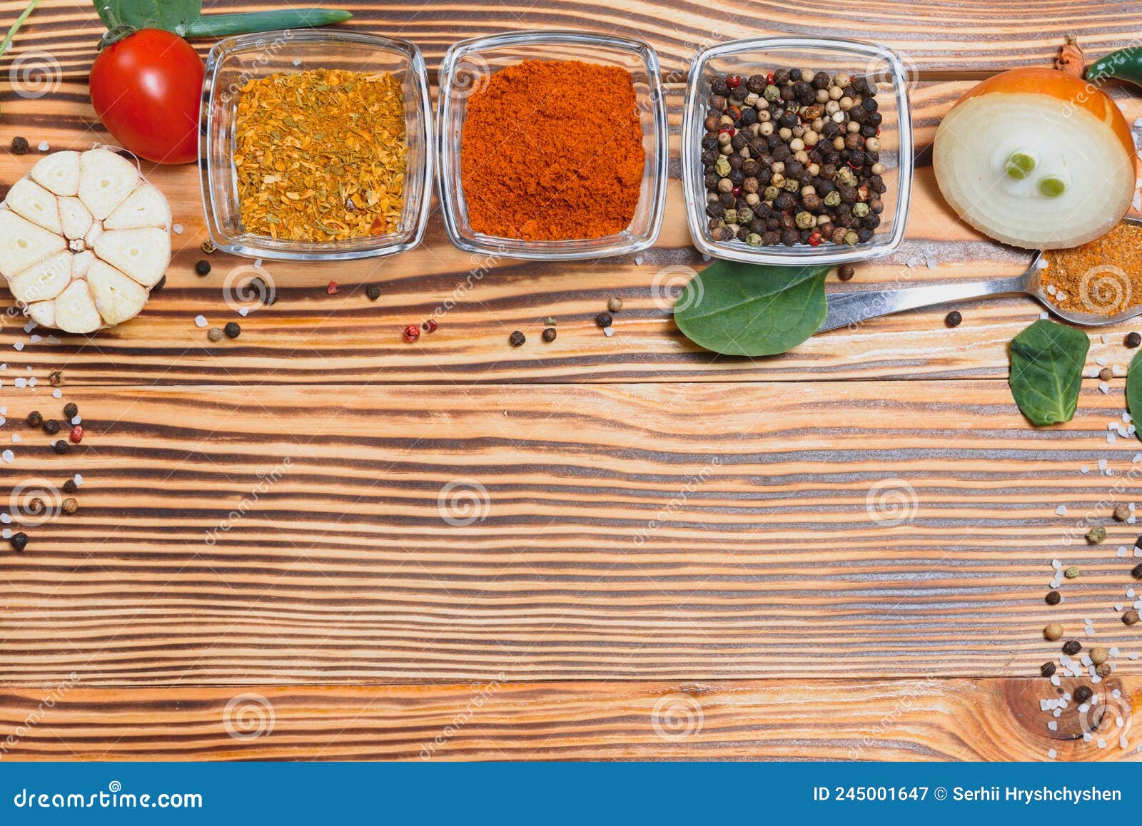 Cooking Table. Background with Spices and Vegetables. Top View Stock ...