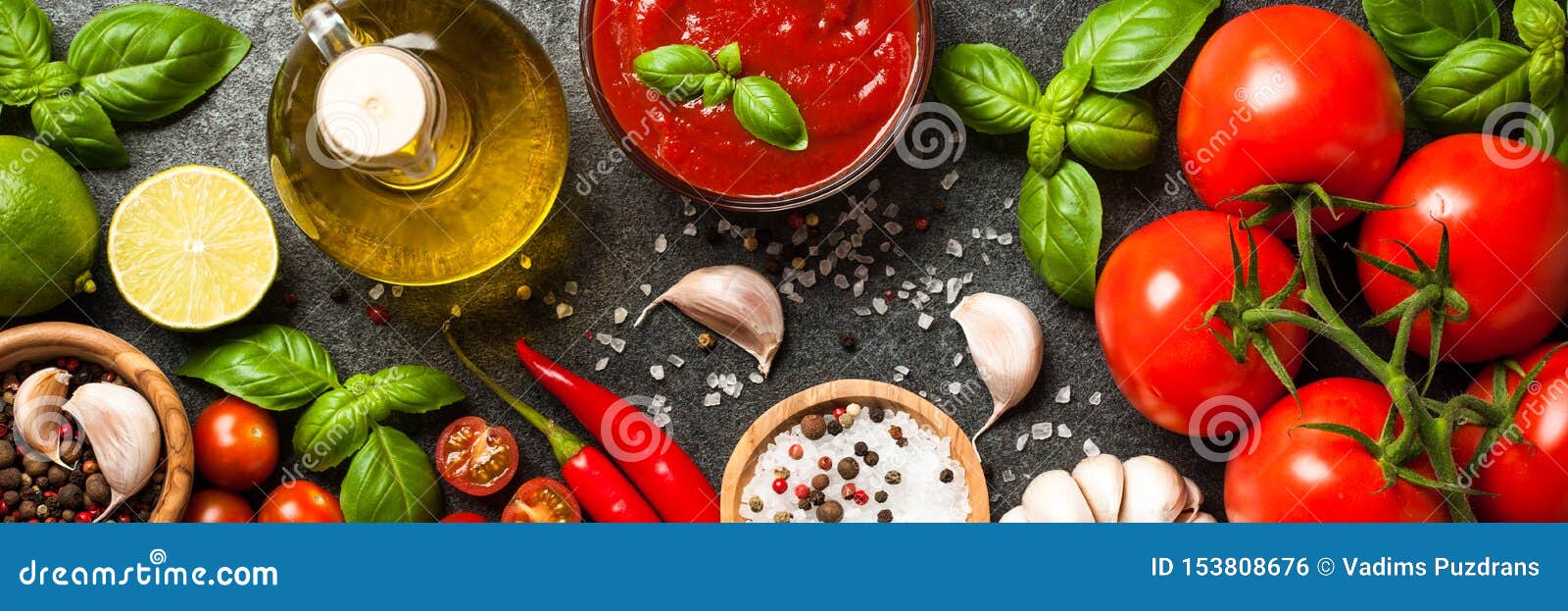 Cooking Table with Ingredients Stock Photo - Image of cherry, copy ...
