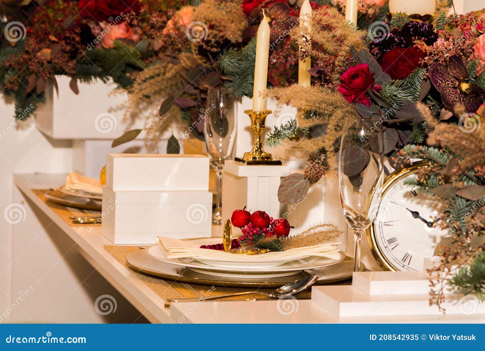 Cooking Table for a Romantic Dinner. Candles for a Romantic Dinner ...