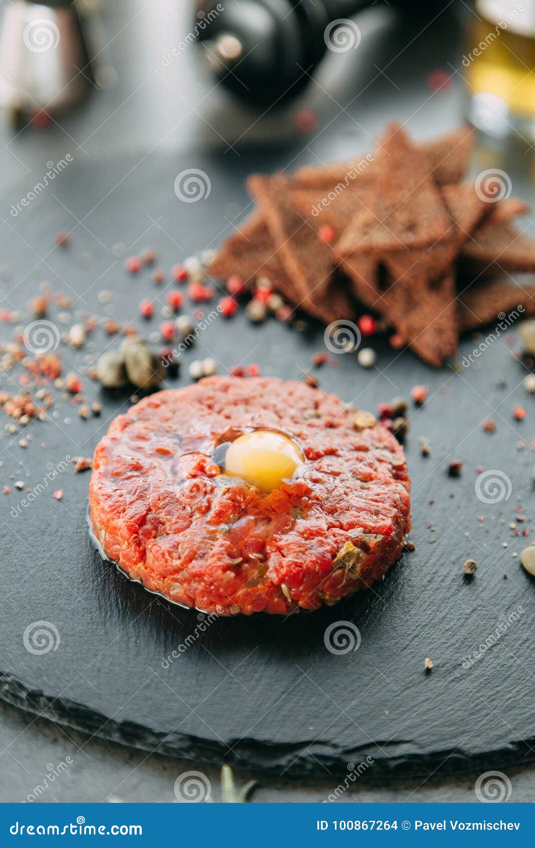 Cooking Tartar of beef stock photo. Image of nitrogen - 100867264