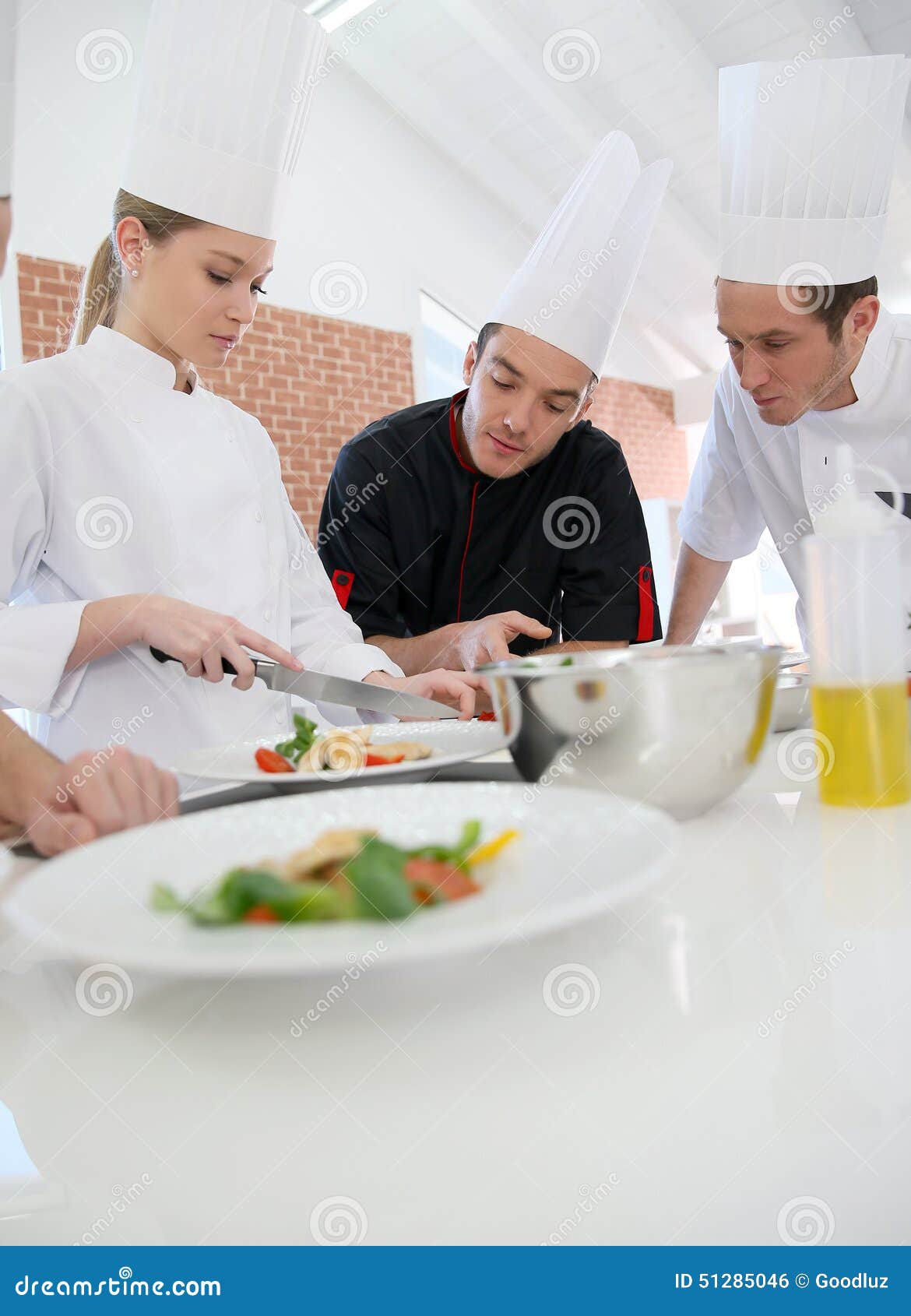 Cooking Team Preparing Dishes Stock Photo - Image of preparation, food ...