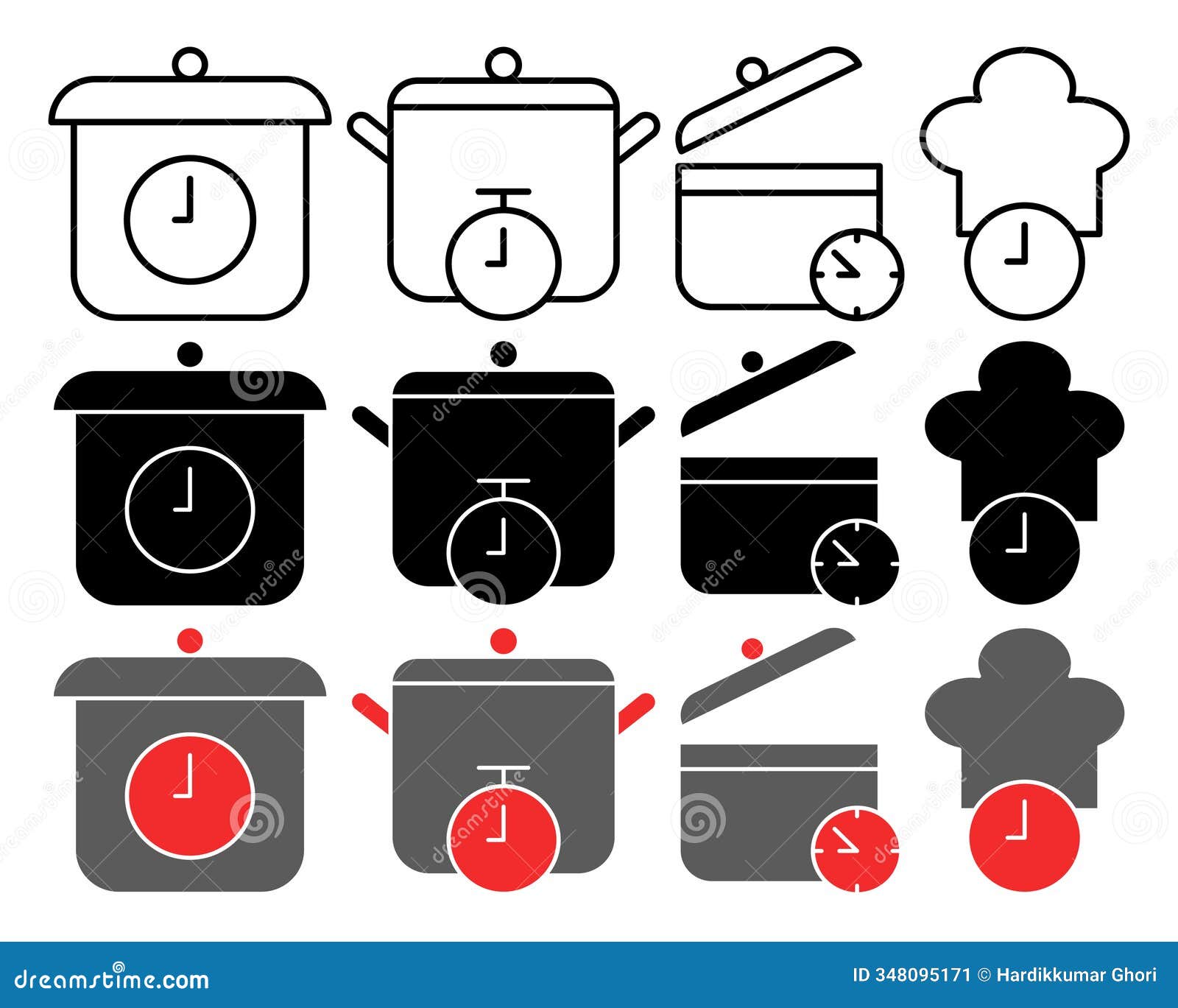 Cooking time icon vector stock illustration. Illustration of icon ...