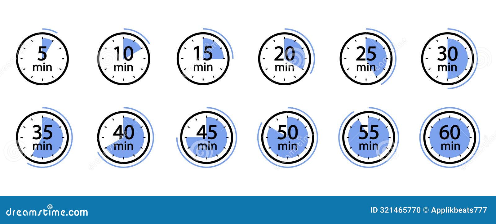 Cooking Time Vector. Countdown Timer Symbol Set Stock Vector ...