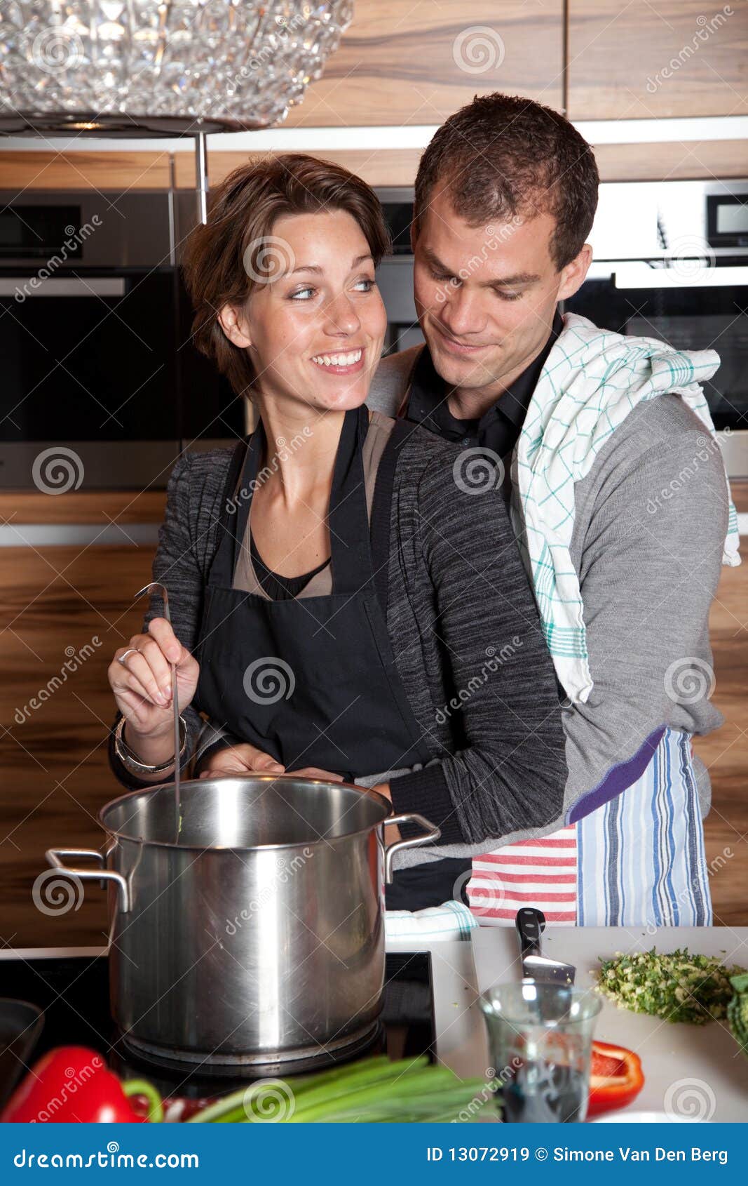 Cooking together stock image. Image of preparing, love - 13072919