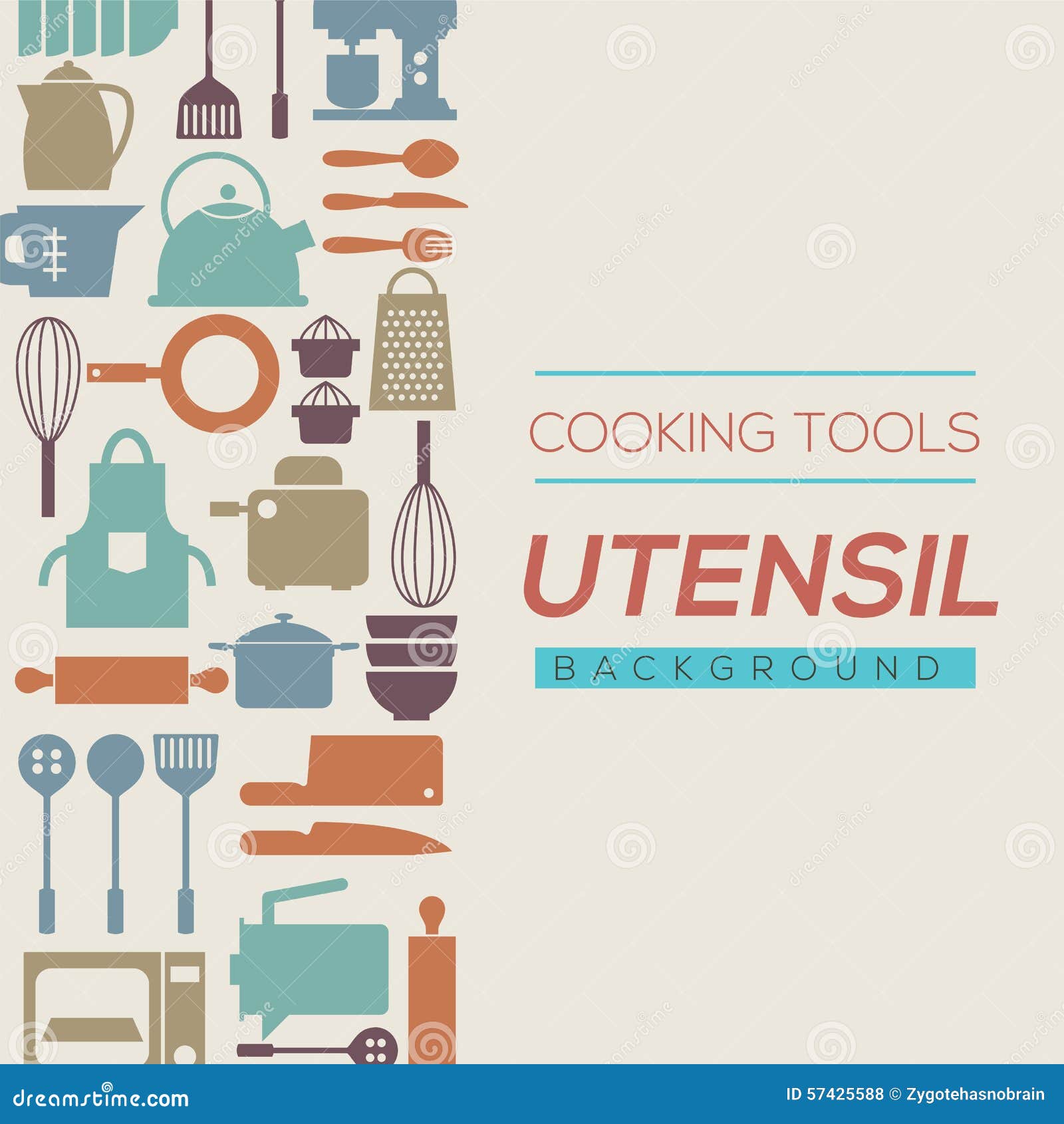 Cooking Tools and Utensil Background. Stock Vector - Illustration of ...