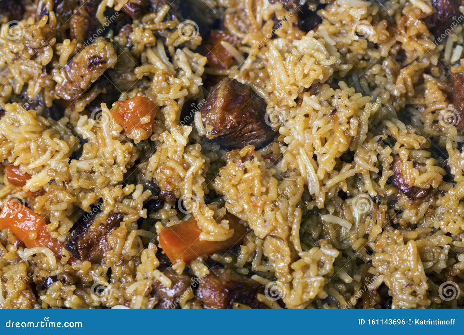 Cooking of Traditional Uzbek Pilaf Stock Photo - Image of pepper, cook ...
