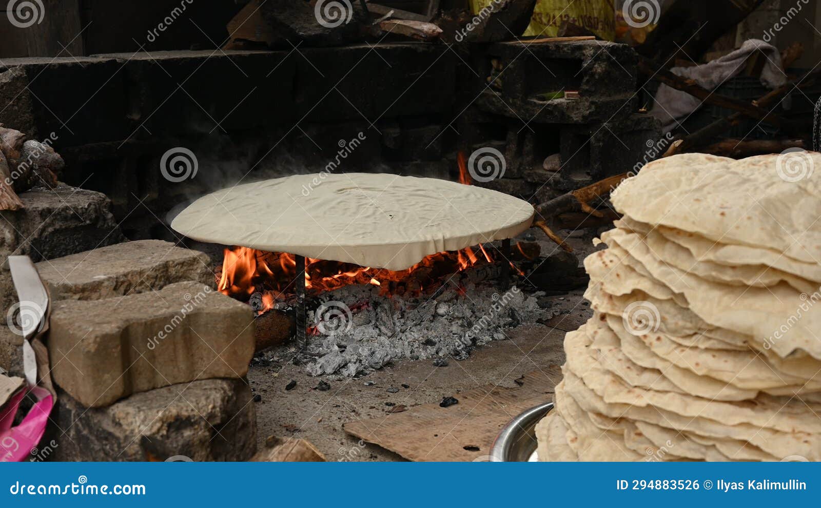 Cooking Turkish Guzleme on Traditional Turkish Pan Stock Footage ...