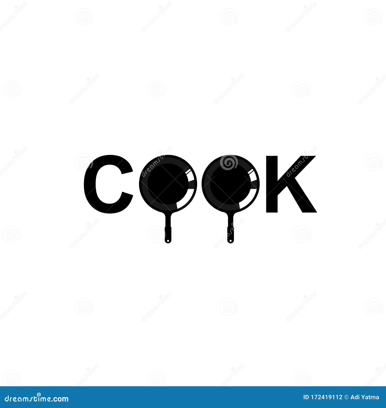 Cooking Typography Logo with Pan Symbol Stock Vector - Illustration of ...