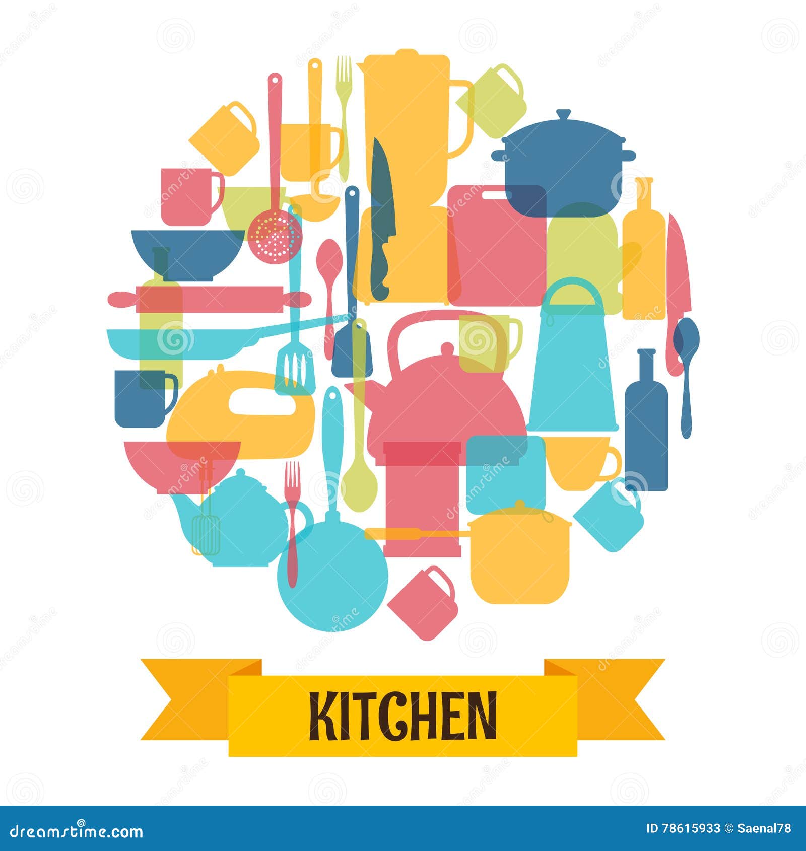 Cooking Utensils Background. Kitchen and Restaurant Equipment Stock ...
