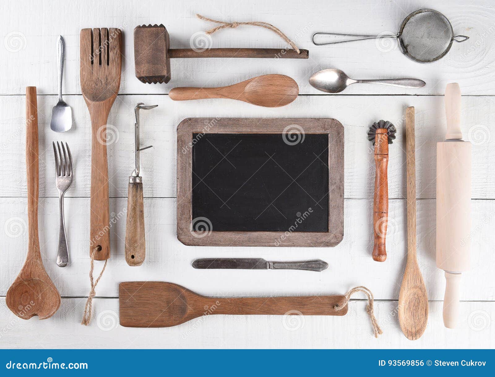 Cooking Utensils and Chalk Board Stock Photo - Image of kitchen, copy ...