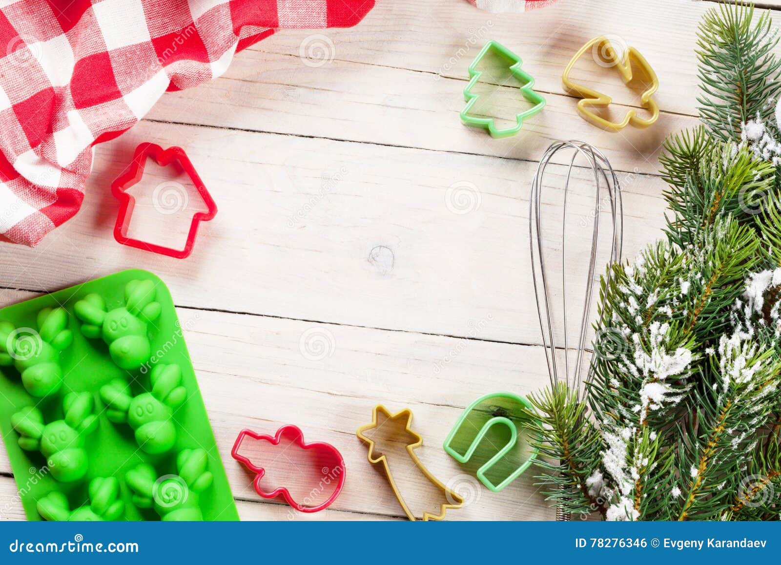 Cooking Utensils and Christmas Tree Stock Photo - Image of shape ...