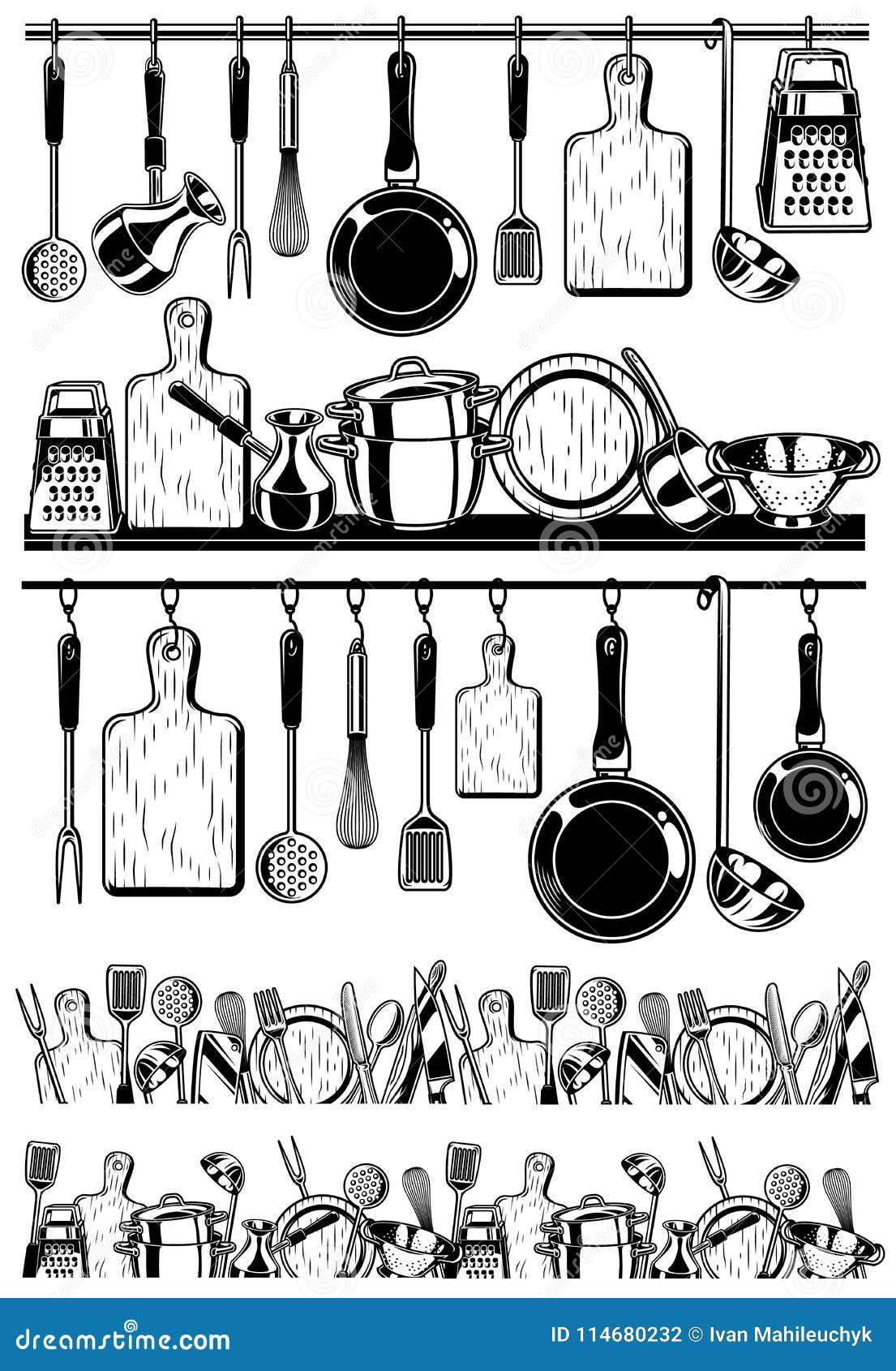 Seamless Cooking Background Stock Vector - Illustration of icon, cook ...