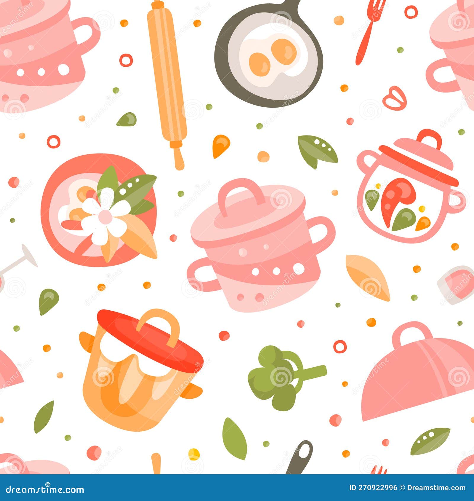 Cooking Utensils Seamless Pattern. Wallpaper, Textile, Background with ...