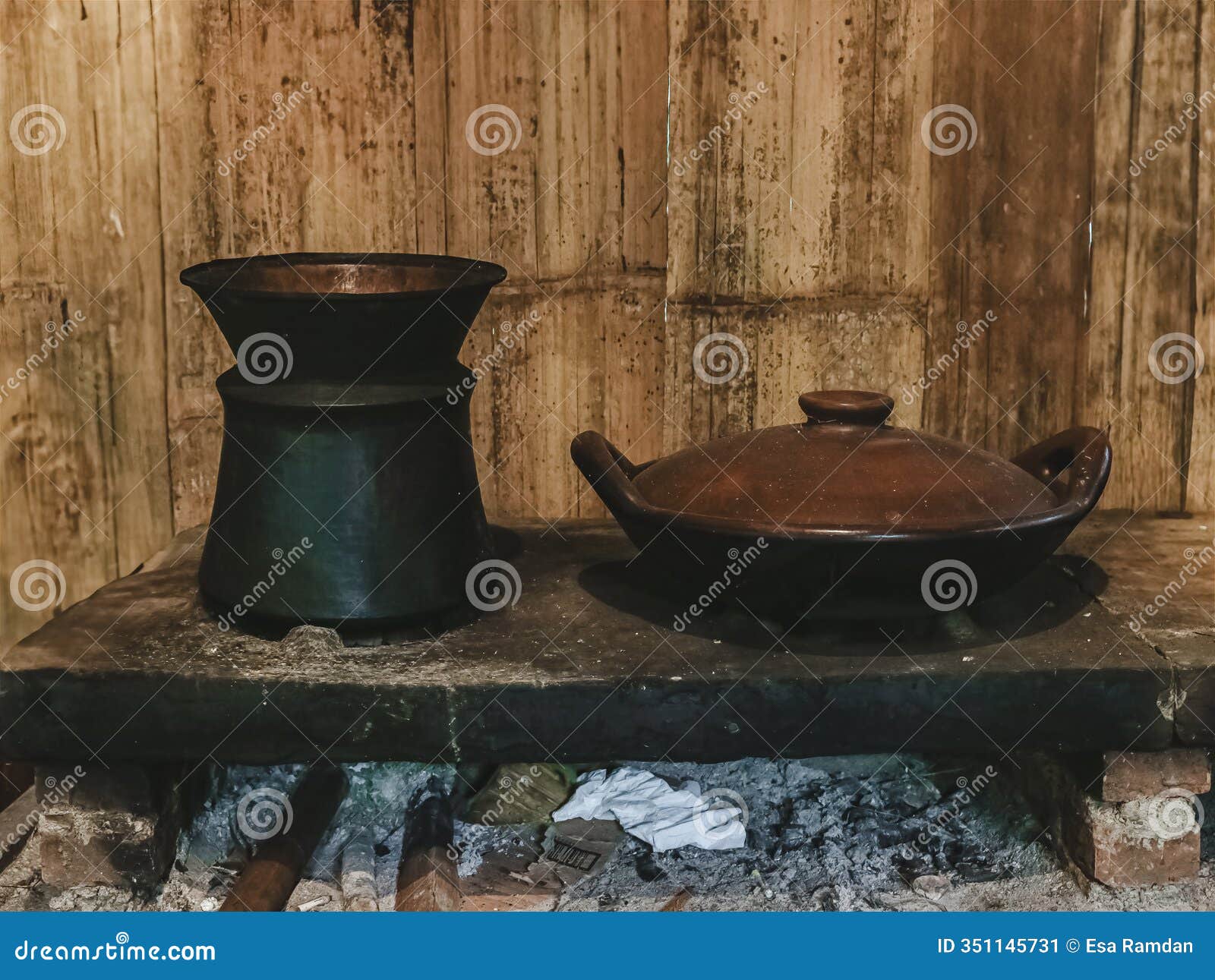 Cooking Utensils in a Traditional Village Kitchen. Stock Image - Image ...