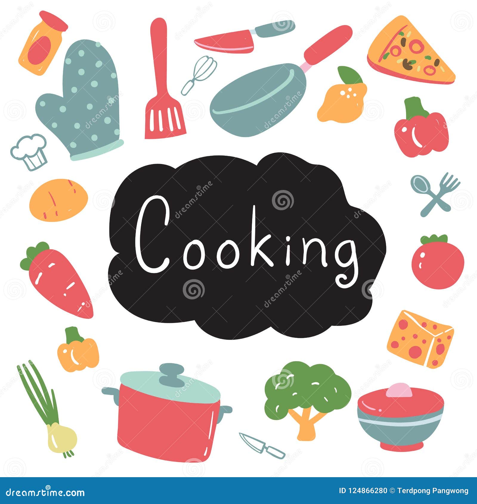 Cooking Vector Collection Design Stock Illustration - Illustration of ...