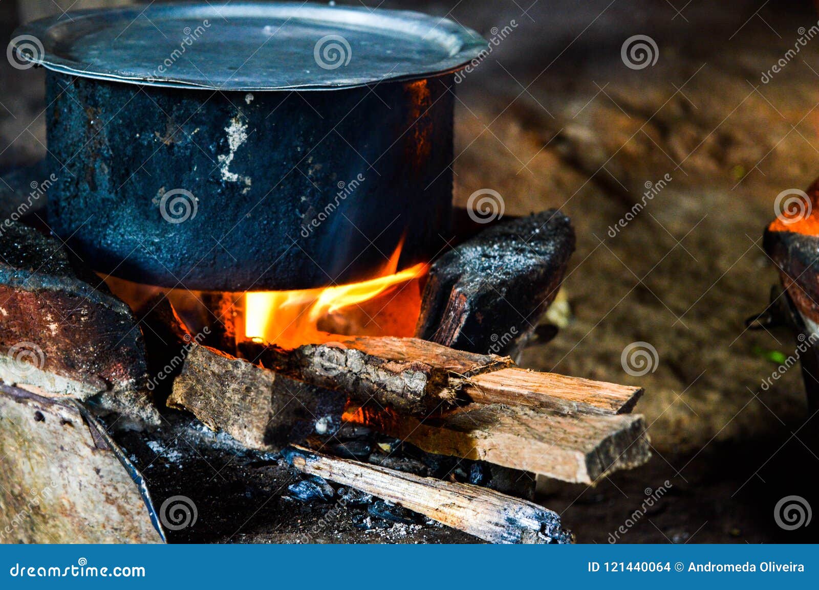 Cooking on the woods stock photo. Image of thailand - 121440064