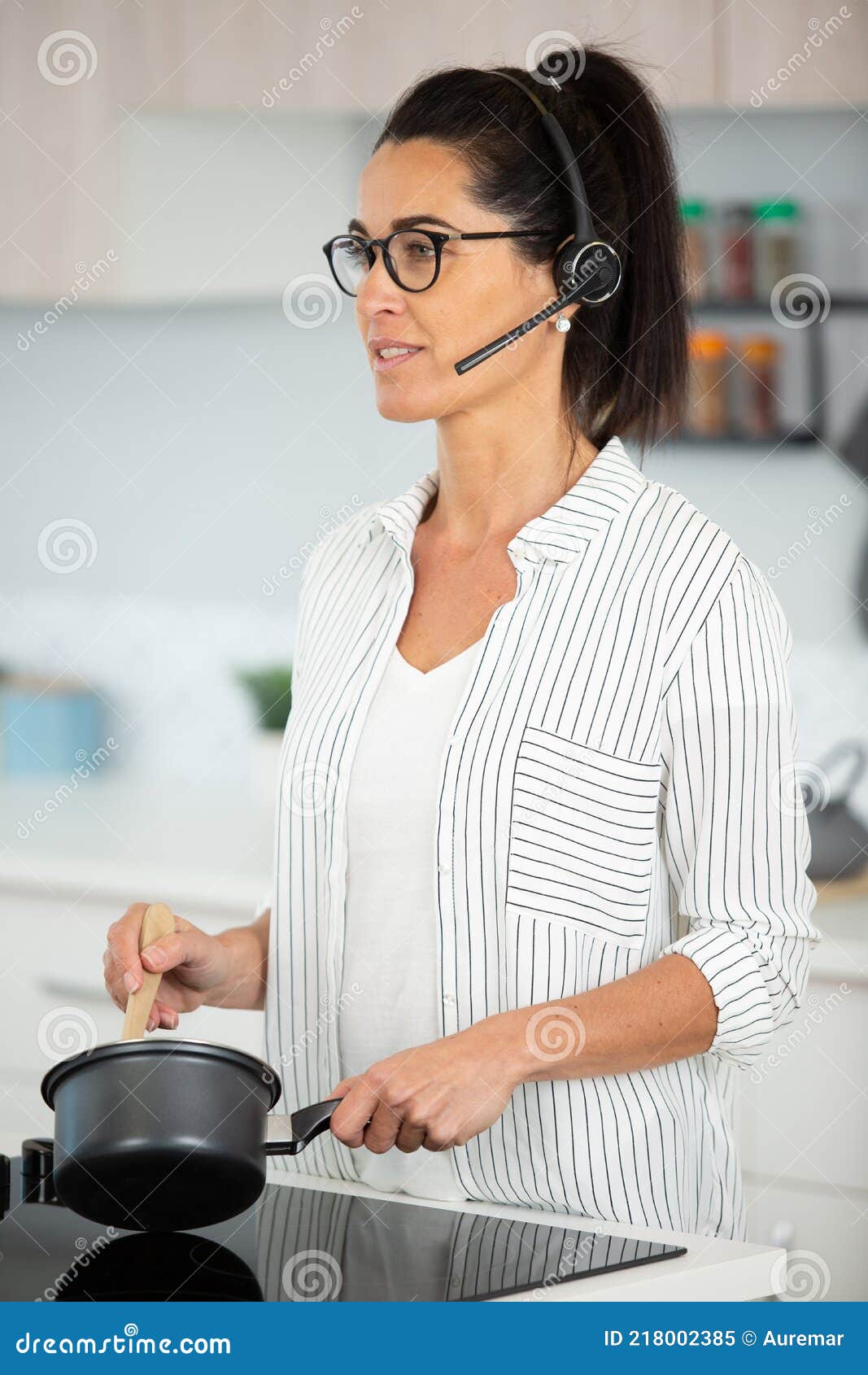 Cooking and Working from Home Stock Image - Image of homeoffice, cook ...
