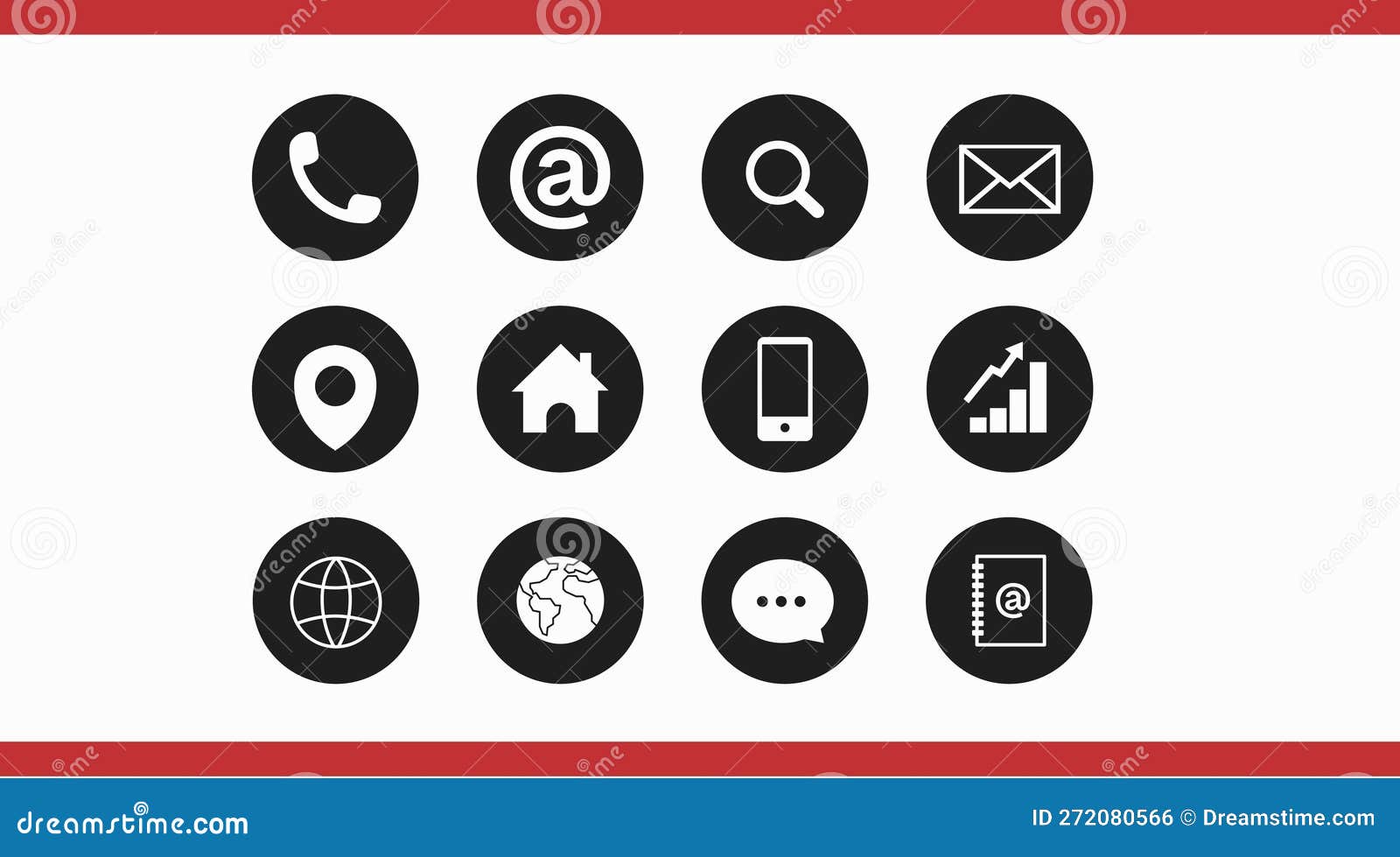 Black and White Illustration of Different Contect Icons Stock Vector ...