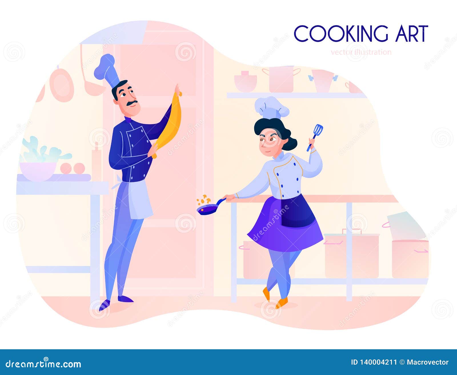 Cooks Cartoon Illustration stock vector. Illustration of male - 140004211