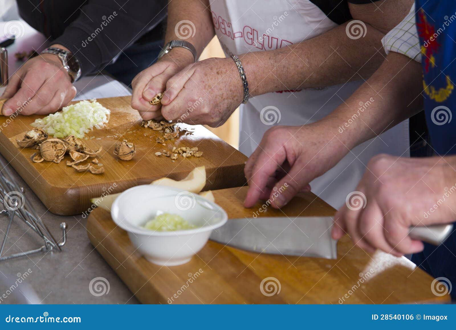 Cooks chopping ingredients stock photo. Image of nuts - 28540106