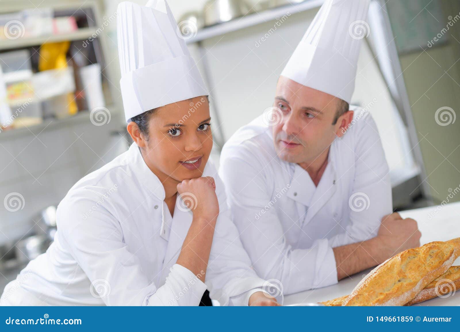 Cooks looking at camera stock image. Image of restaurant - 149661859