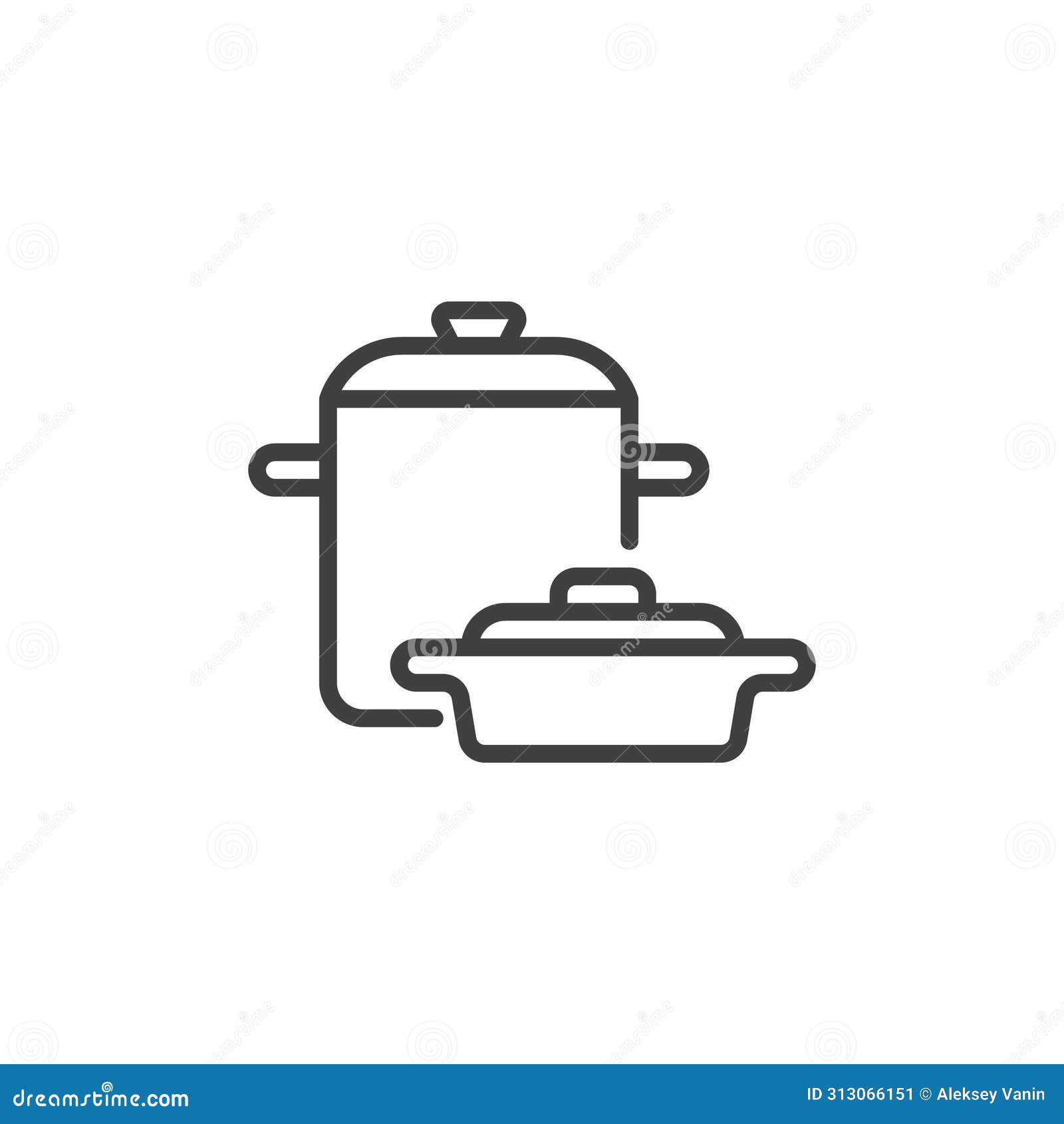 Cookware and Bakeware Items Line Icon Stock Illustration - Illustration ...
