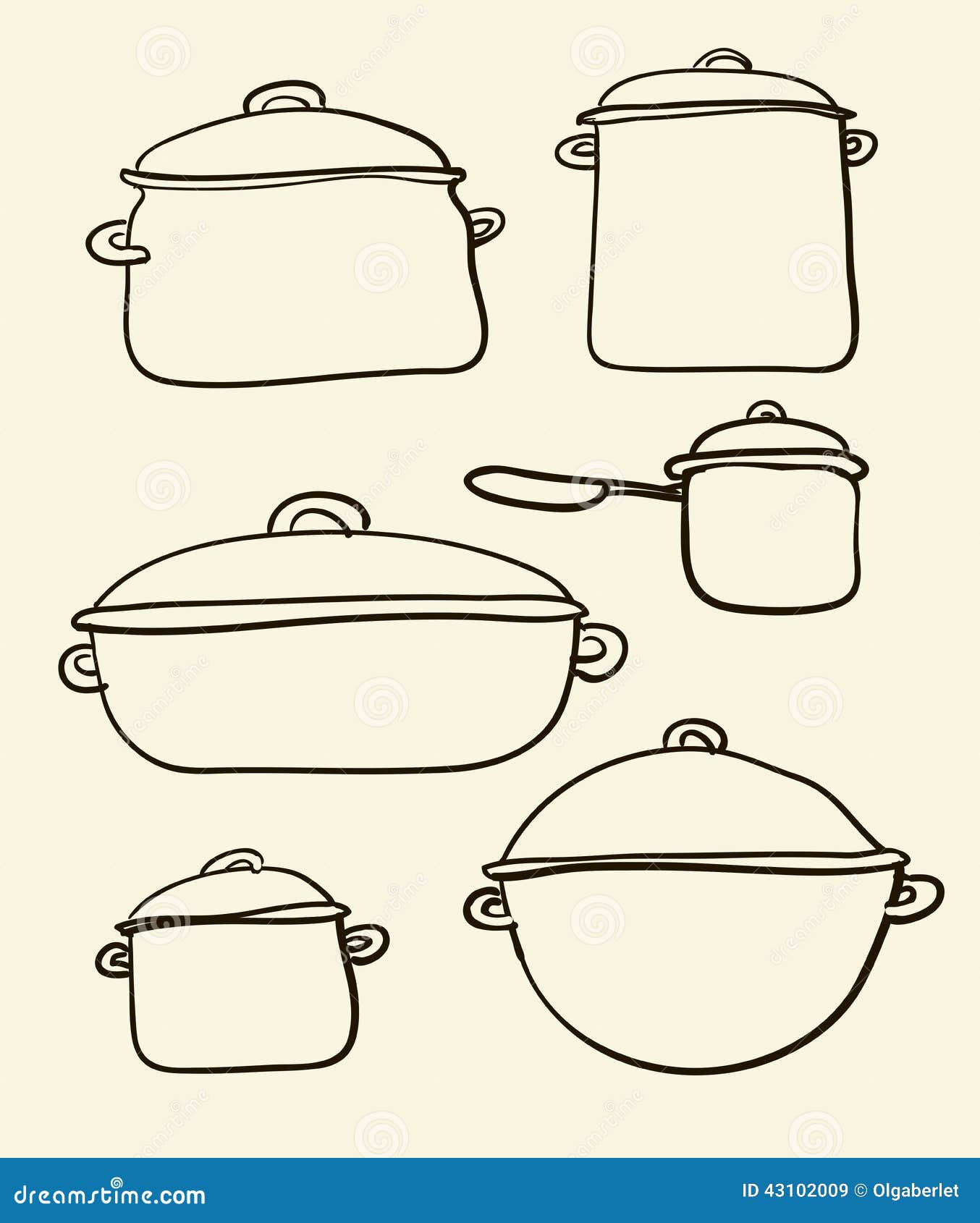 Cookware set stock illustration. Illustration of gray - 43102009