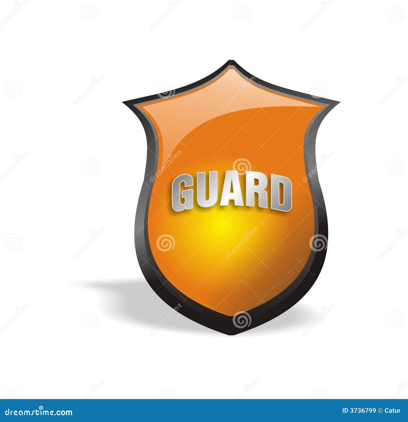 Shield Guard Logo Design With Gold Ribbon Vector Illustration ...
