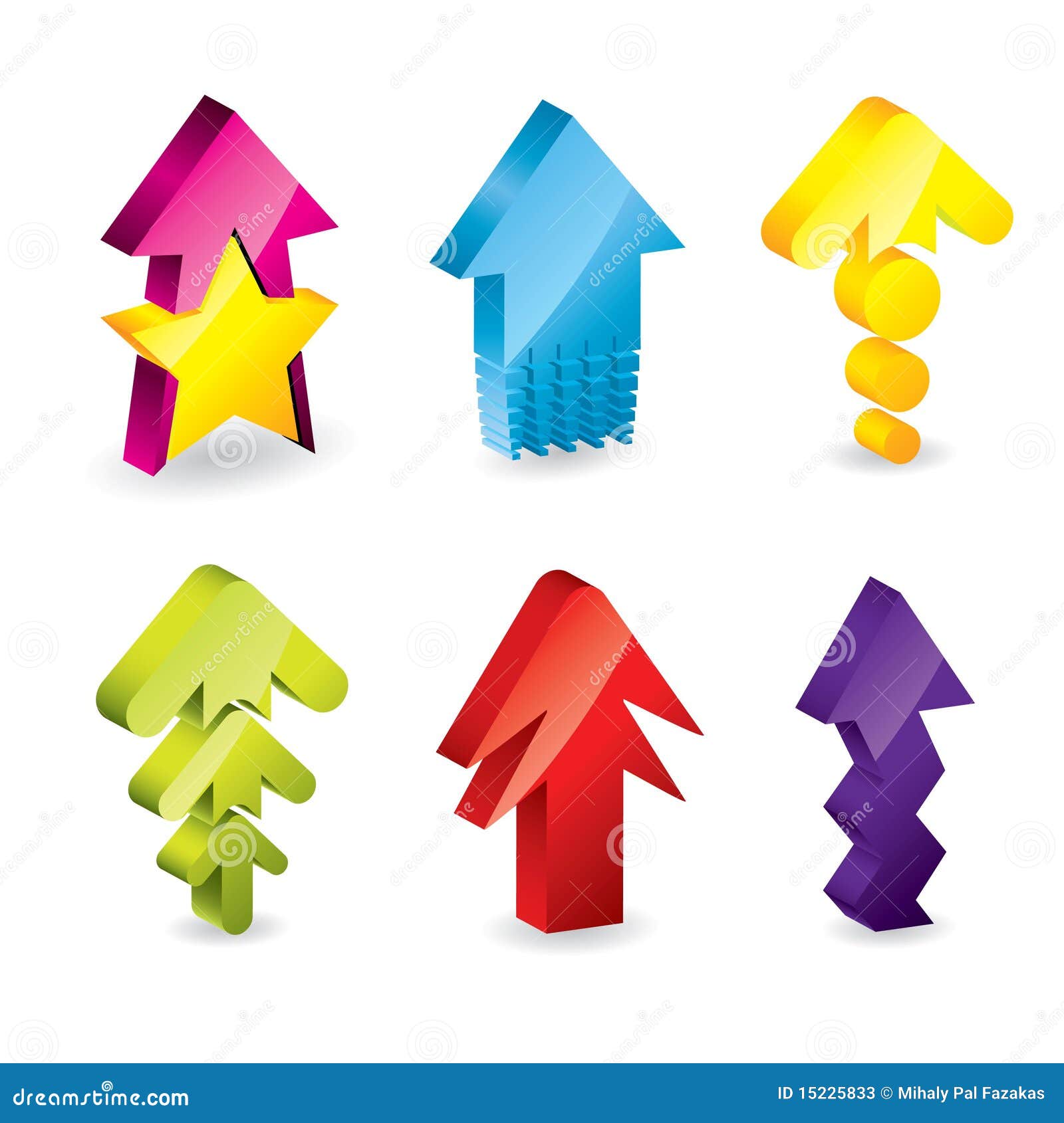 Cool 3d arrow set stock vector. Illustration of information - 15225833