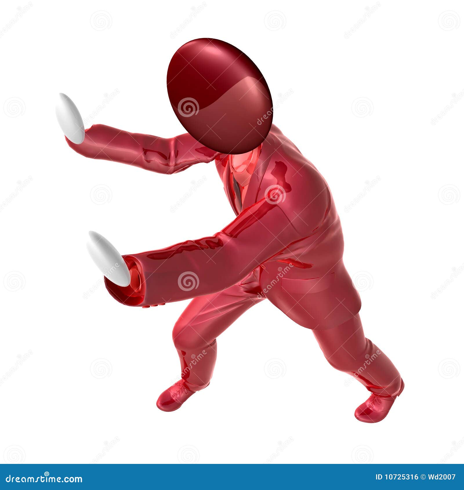 Cool 3d Businessman Icon on Pushing Pose Stock Illustration ...