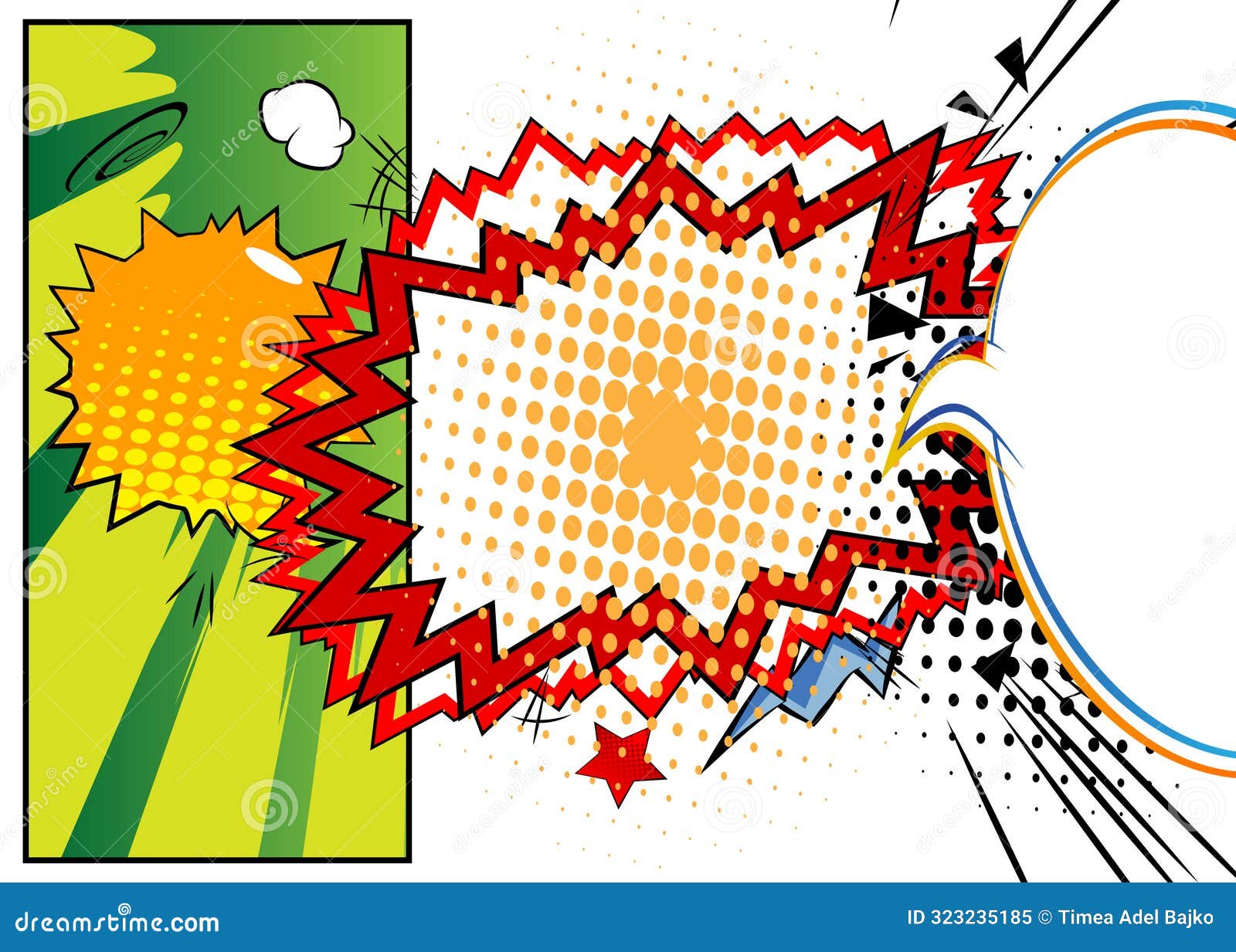 Cool Abstract Cartoon Backdrop, Comic Book Background. Vector Comics ...