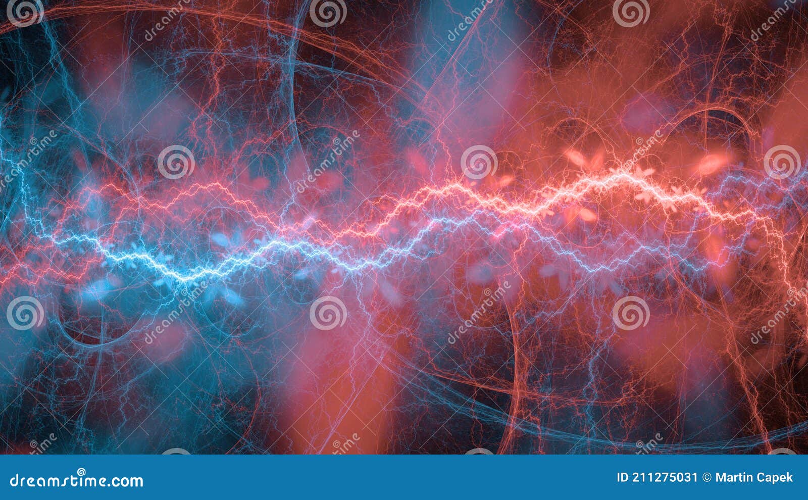 Cool Abstract Lightning, Fire and Ice Stock Illustration - Illustration ...