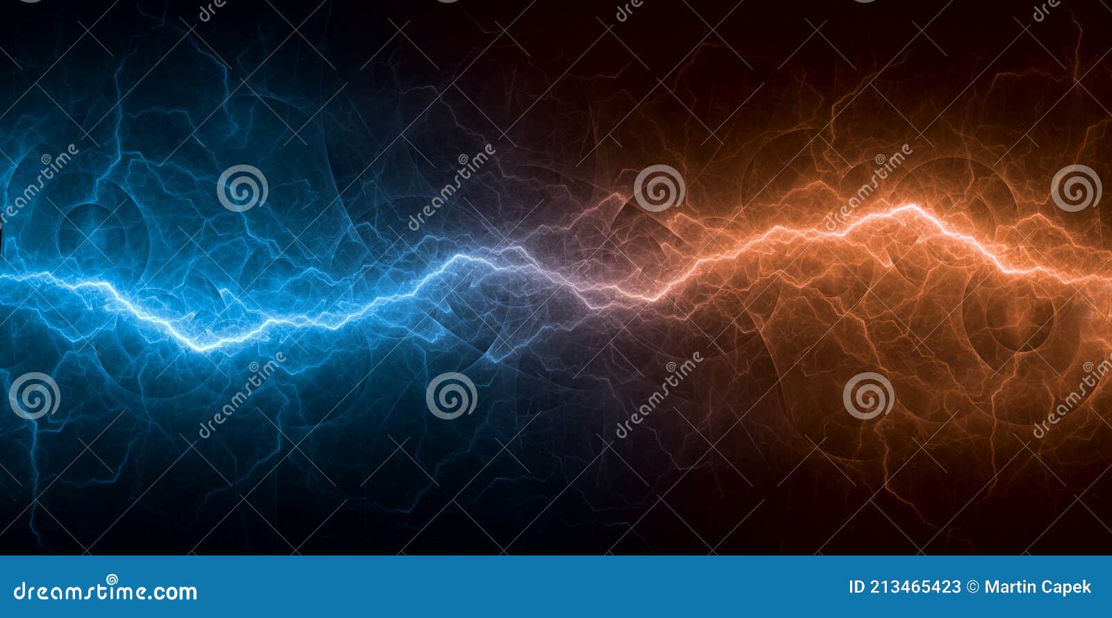 Cool Abstract Lightning, Fire and Ice Stock Illustration - Illustration ...