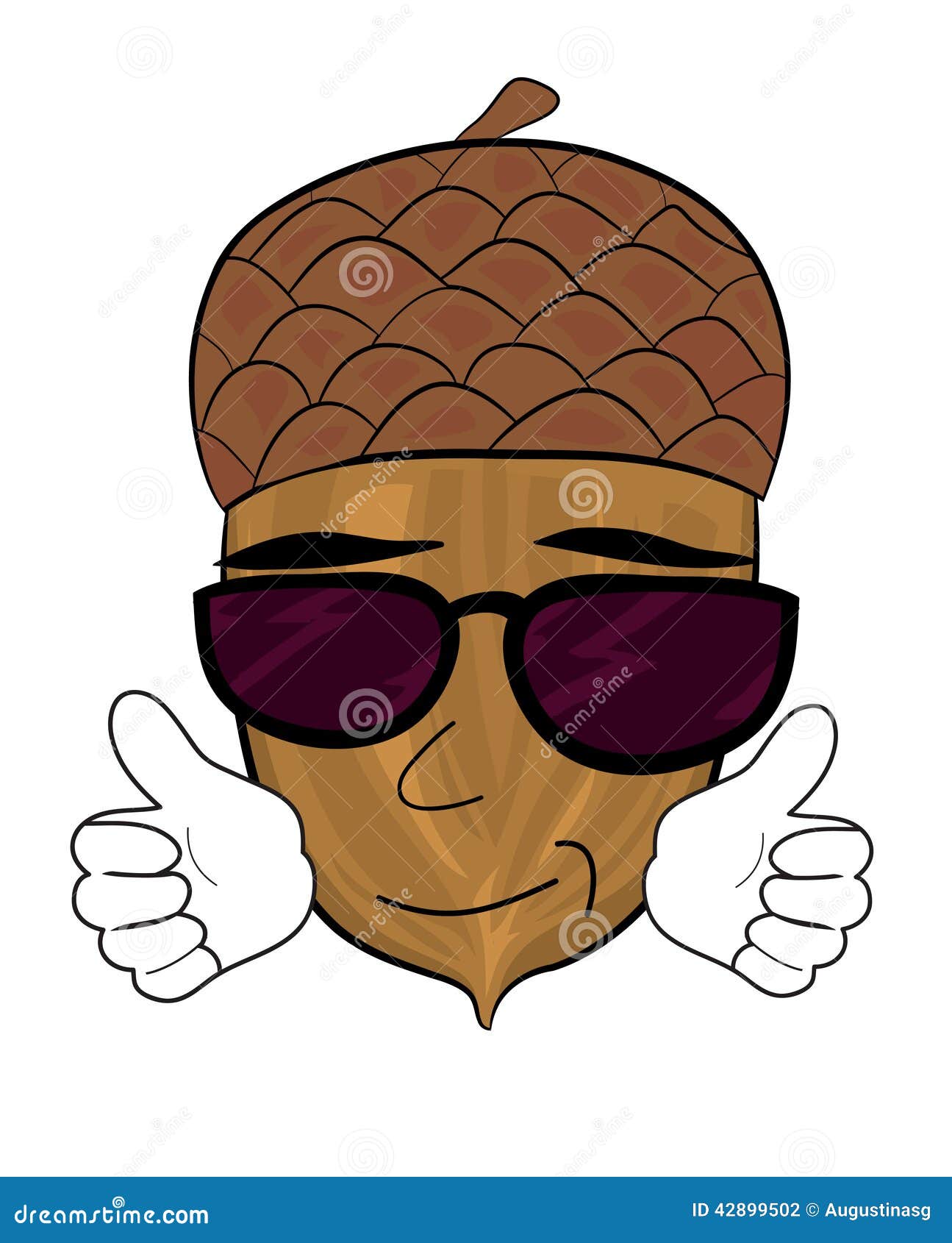 Cool Acorn Cartoon Character Stock Illustration - Illustration of ...