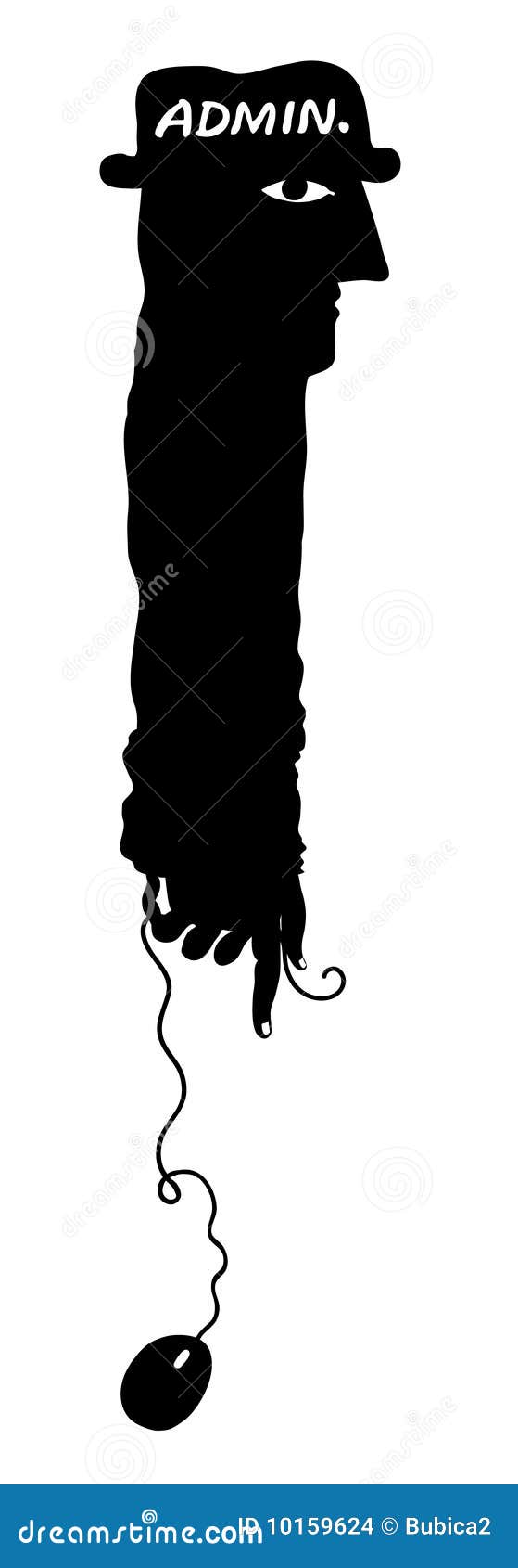 Cool Admin Silhouette with Mouse Stock Vector - Illustration of ...