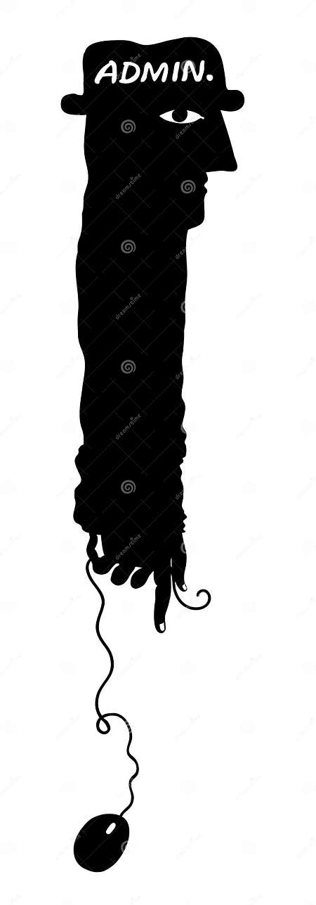 Cool Admin Silhouette with Mouse Stock Vector - Illustration of ...