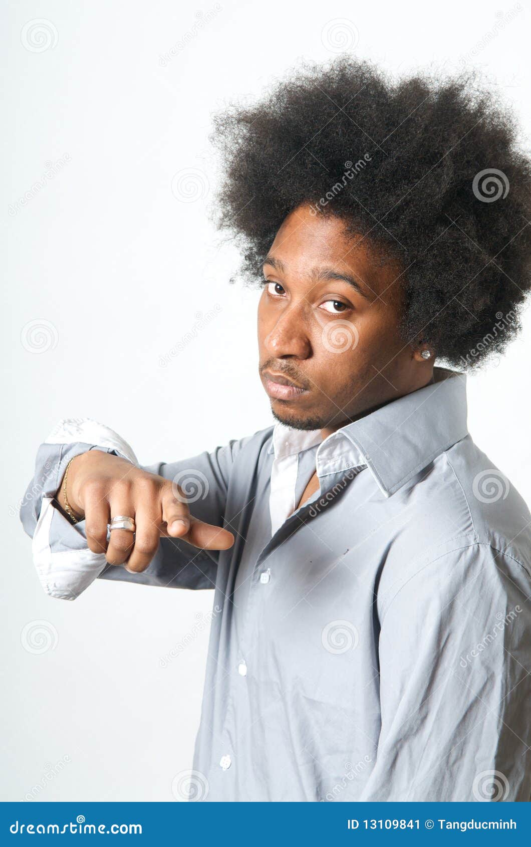 Cool African American Man Pointing Stock Image - Image of skin, project ...
