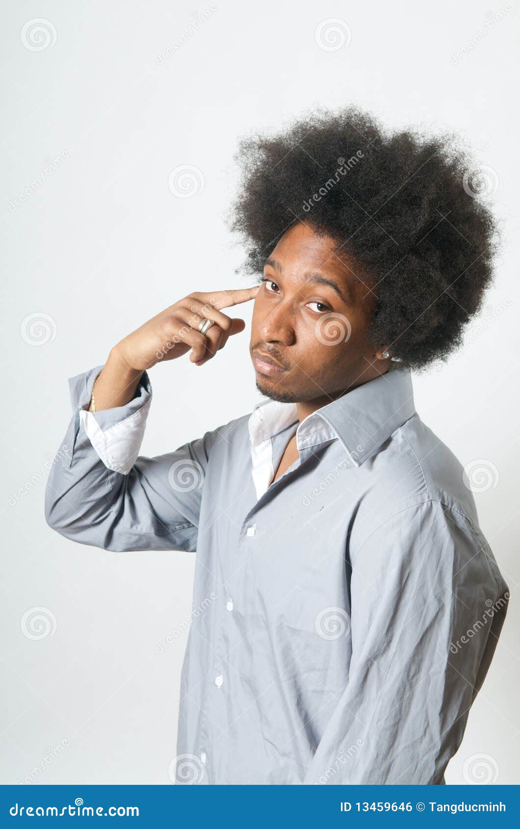Cool African American Man Pointing Stock Photo - Image of lifestyle ...
